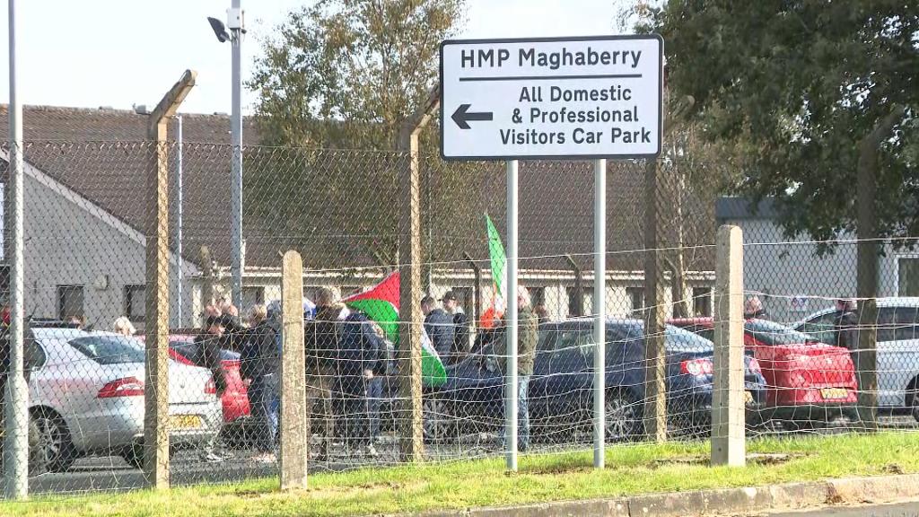 Four charged following protest outside Maghaberry | UTV | ITV News