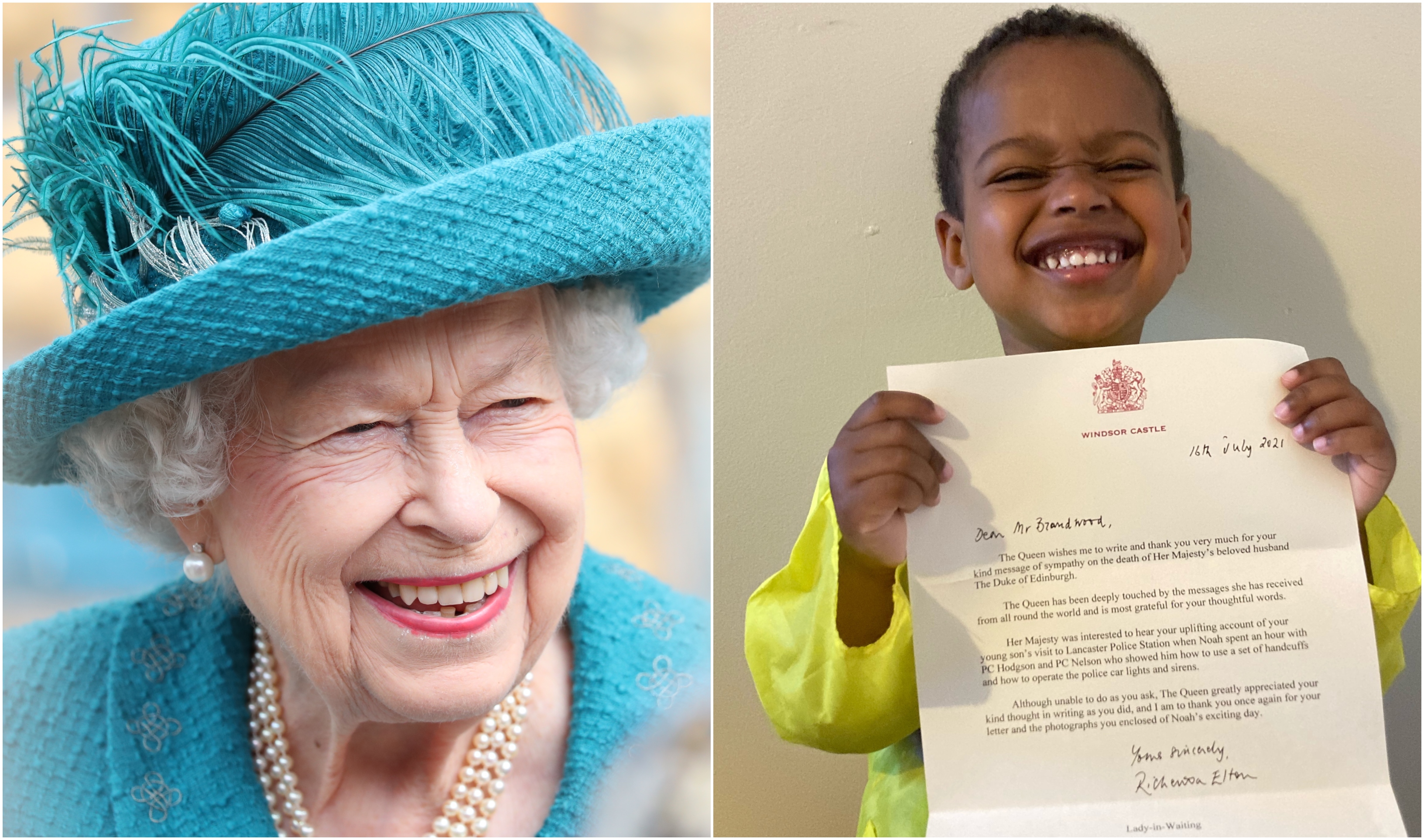 Noah, 3, receives letter from Queen after sending 'thoughtful' sympathy ...