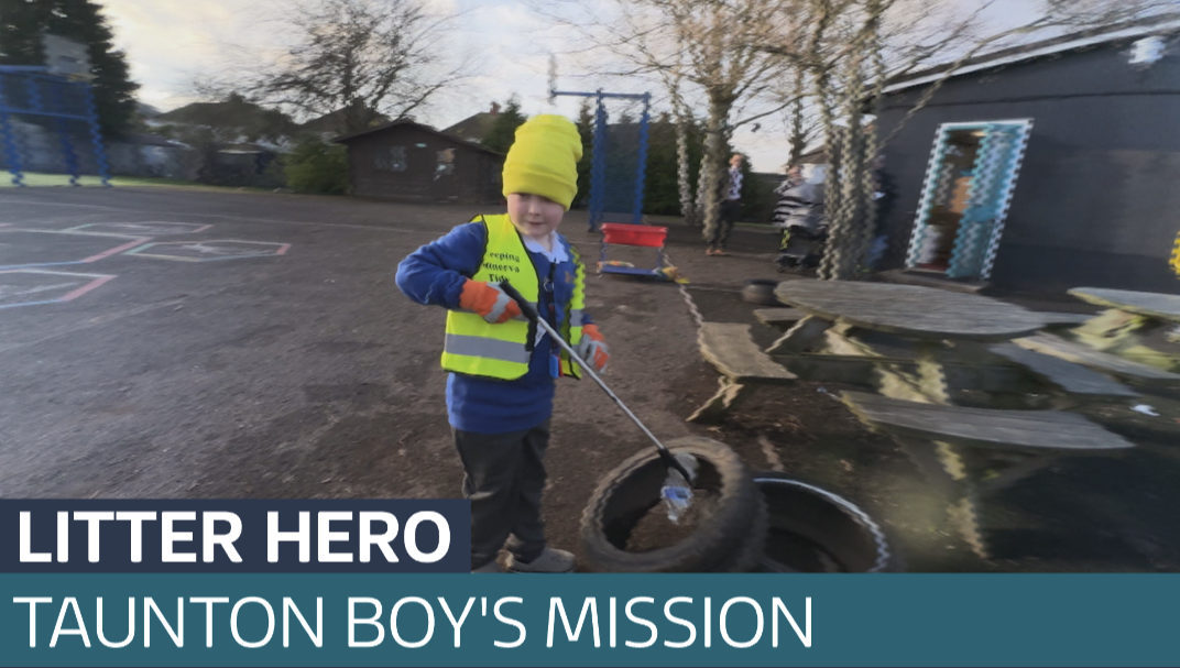 A 7 year-old boy is becoming a community hero after litter picking ...