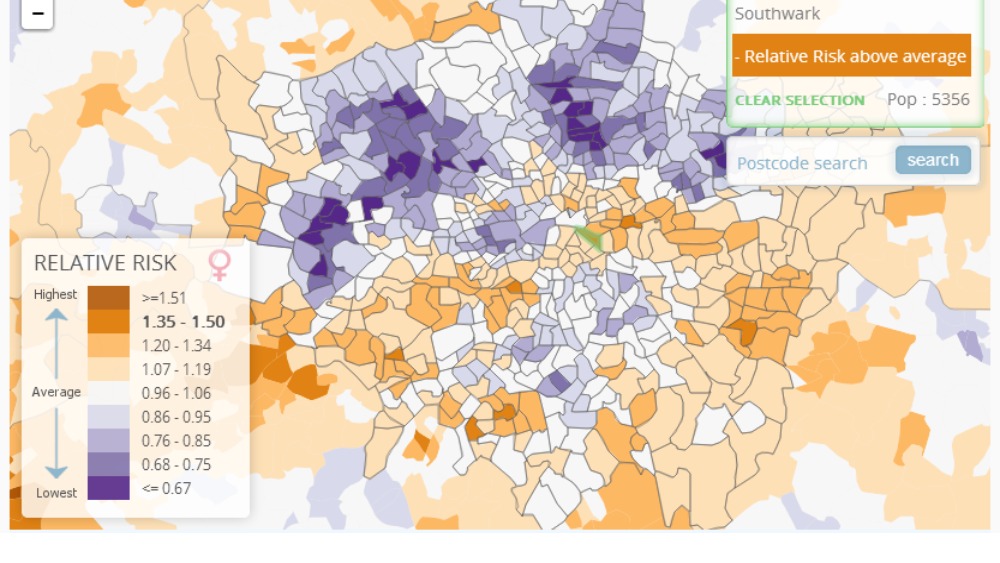 What areas in London have the highest risk of disease? | ITV News London