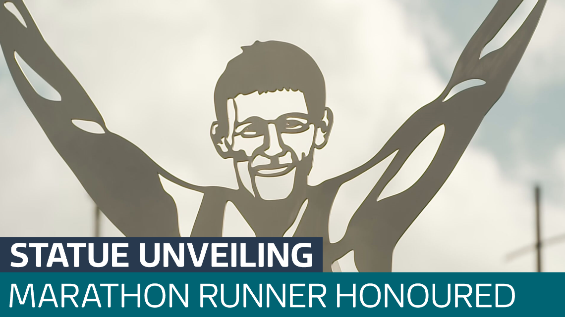 Statue unveiled in Ebbw Vale for former marathon runner Steve Jones ...