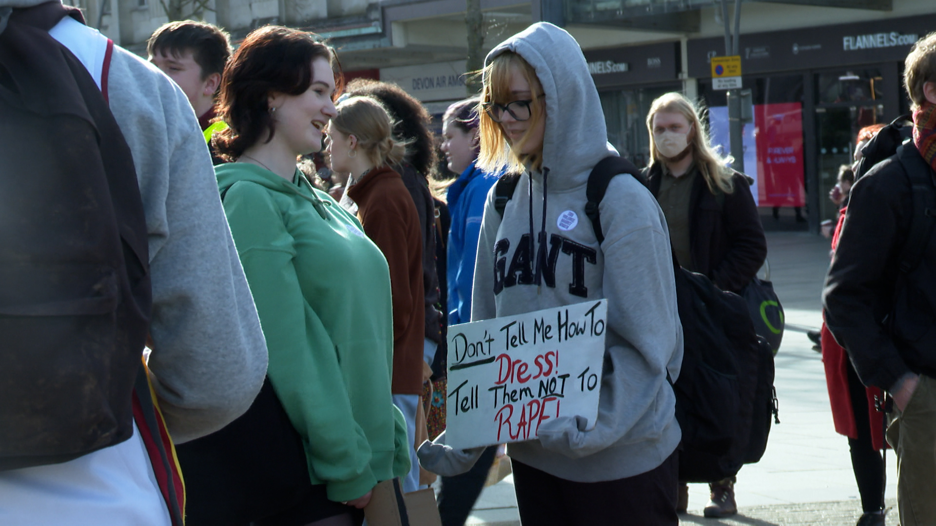 Plymouth Protesters Demand Action To Protect Women And Girls From