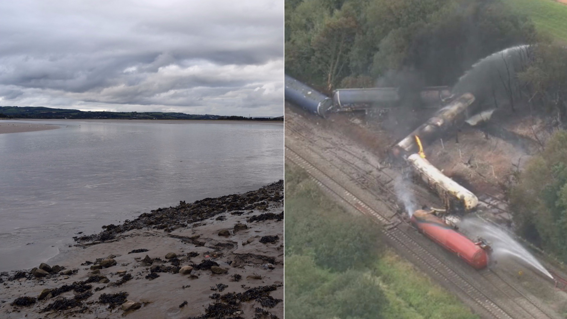 Environmental concerns over Llangennech derailed train as diesel leaks ...