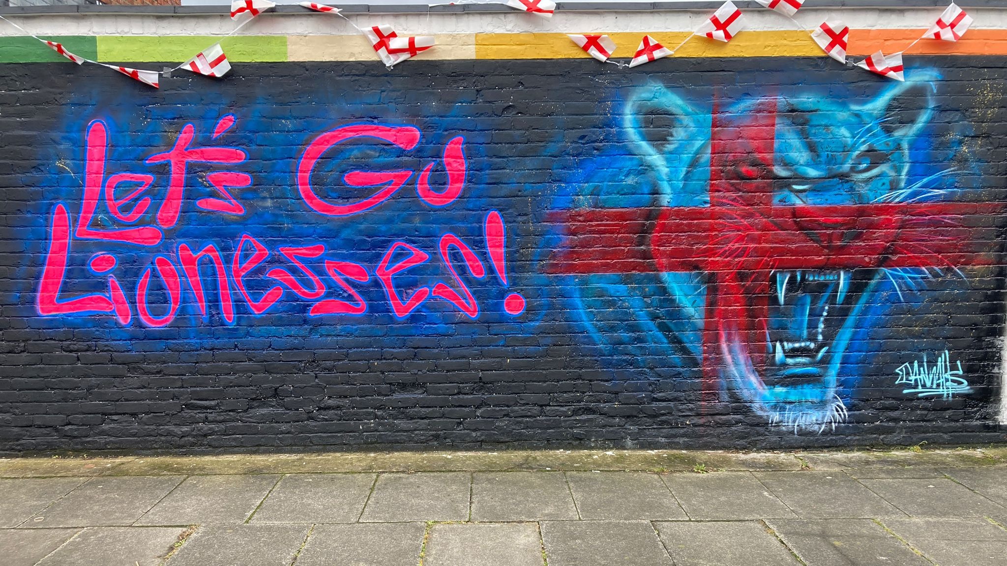 Lioness mural featuring the words 'let's go lionesses' appears in ...