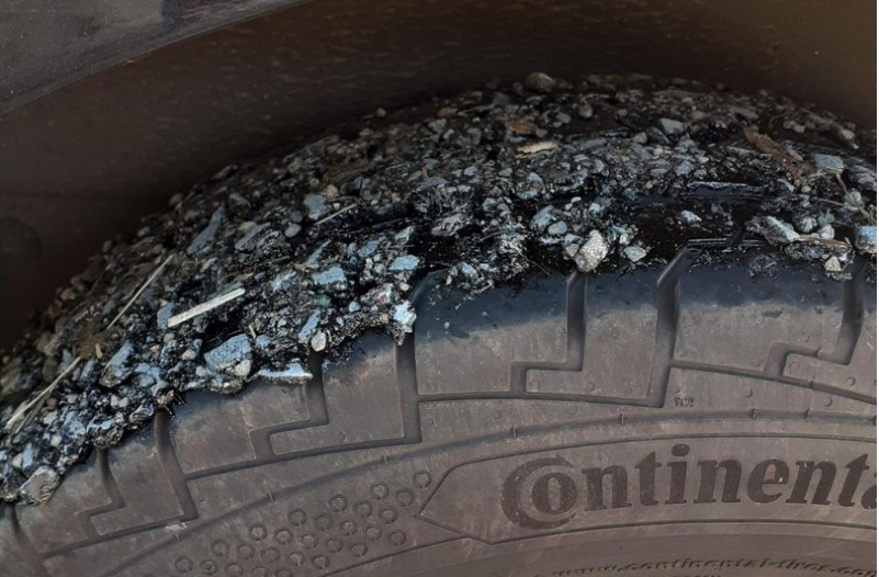 Garage workers left stunned as Cornish road surface melts woman's tyres ...