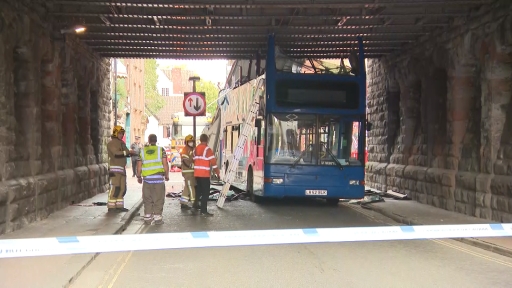 Roof ripped off bus in Bristol after it hits bridge | ITV News West Country