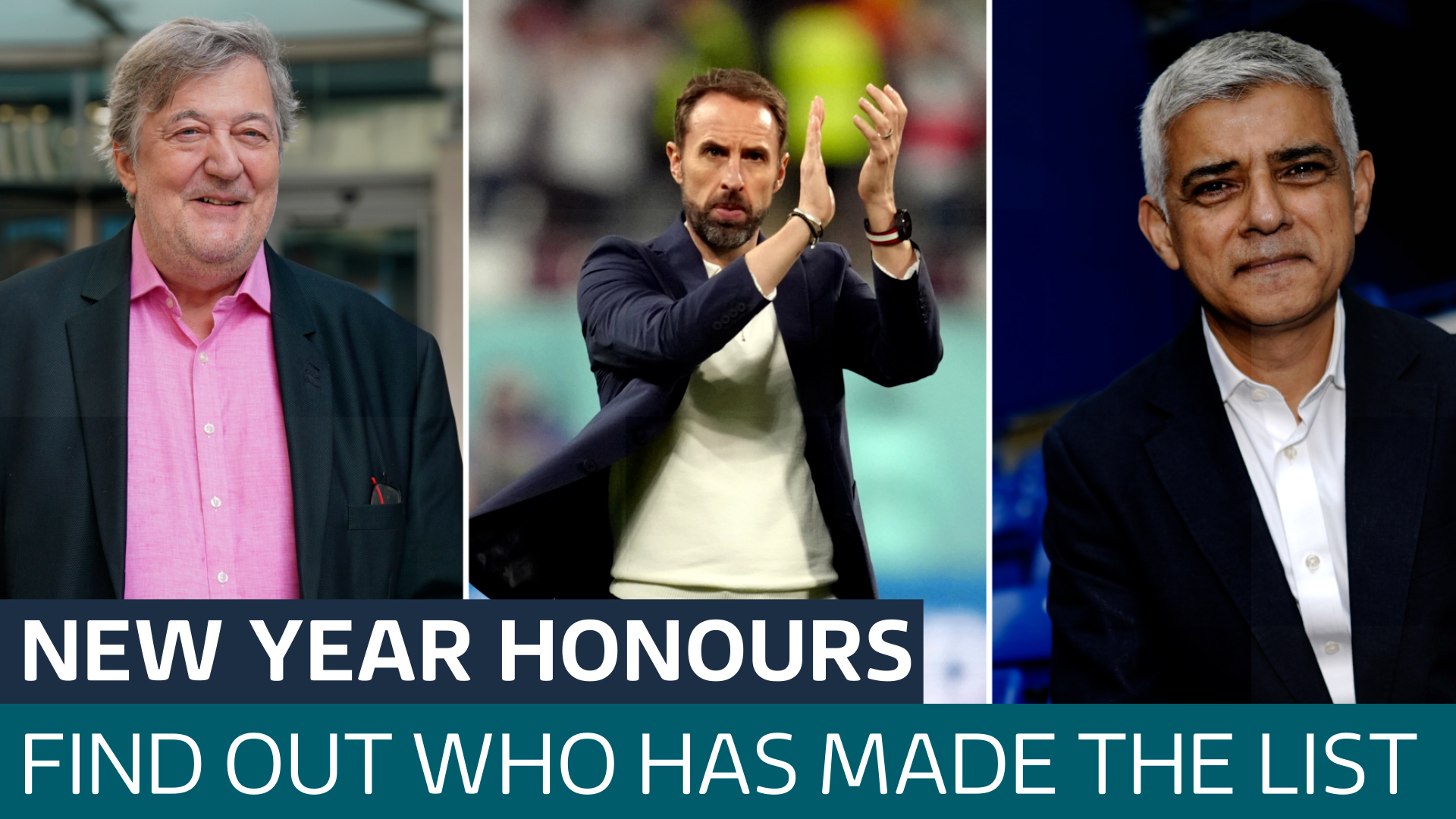 Stephen Fry, Gareth Southgate and Sadiq Khan knighted in New Year ...