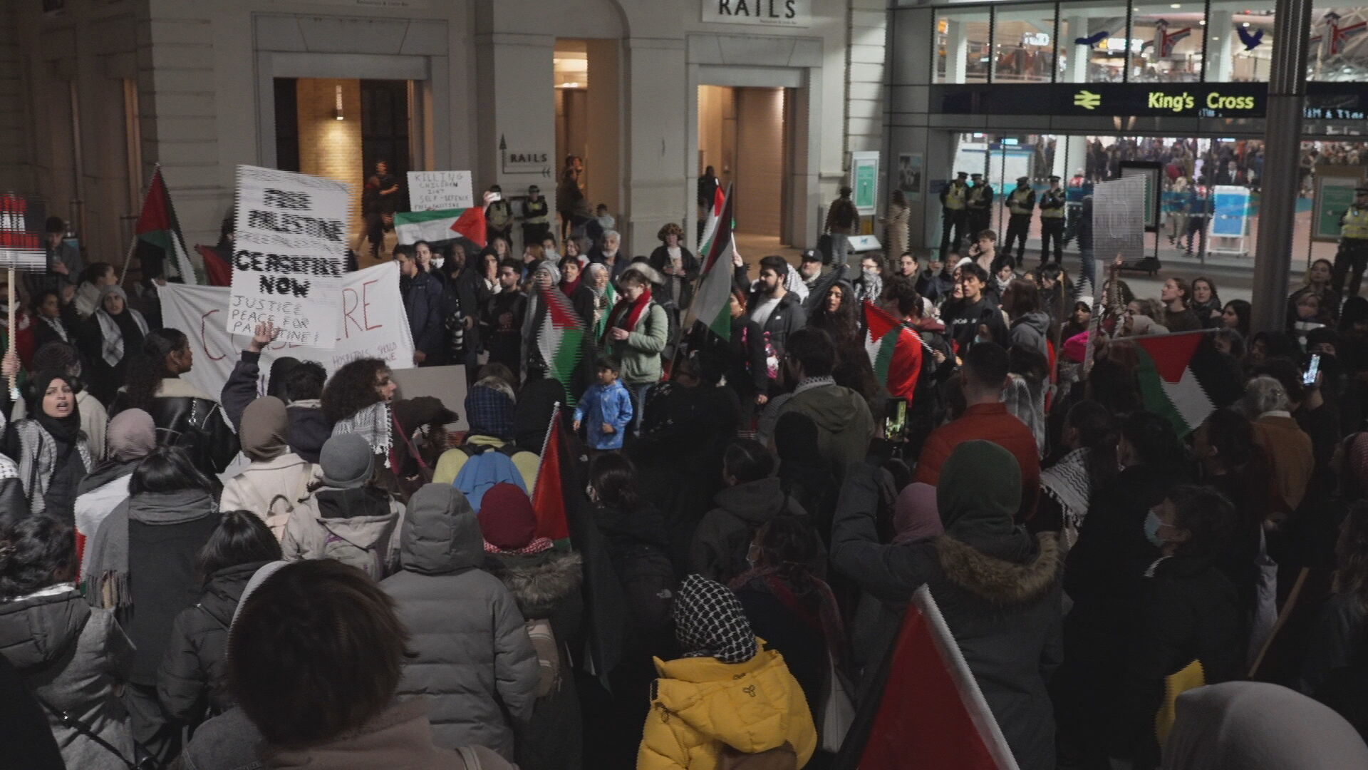 Five arrested at London King’s Cross pro-Palestinian sit-in after ...