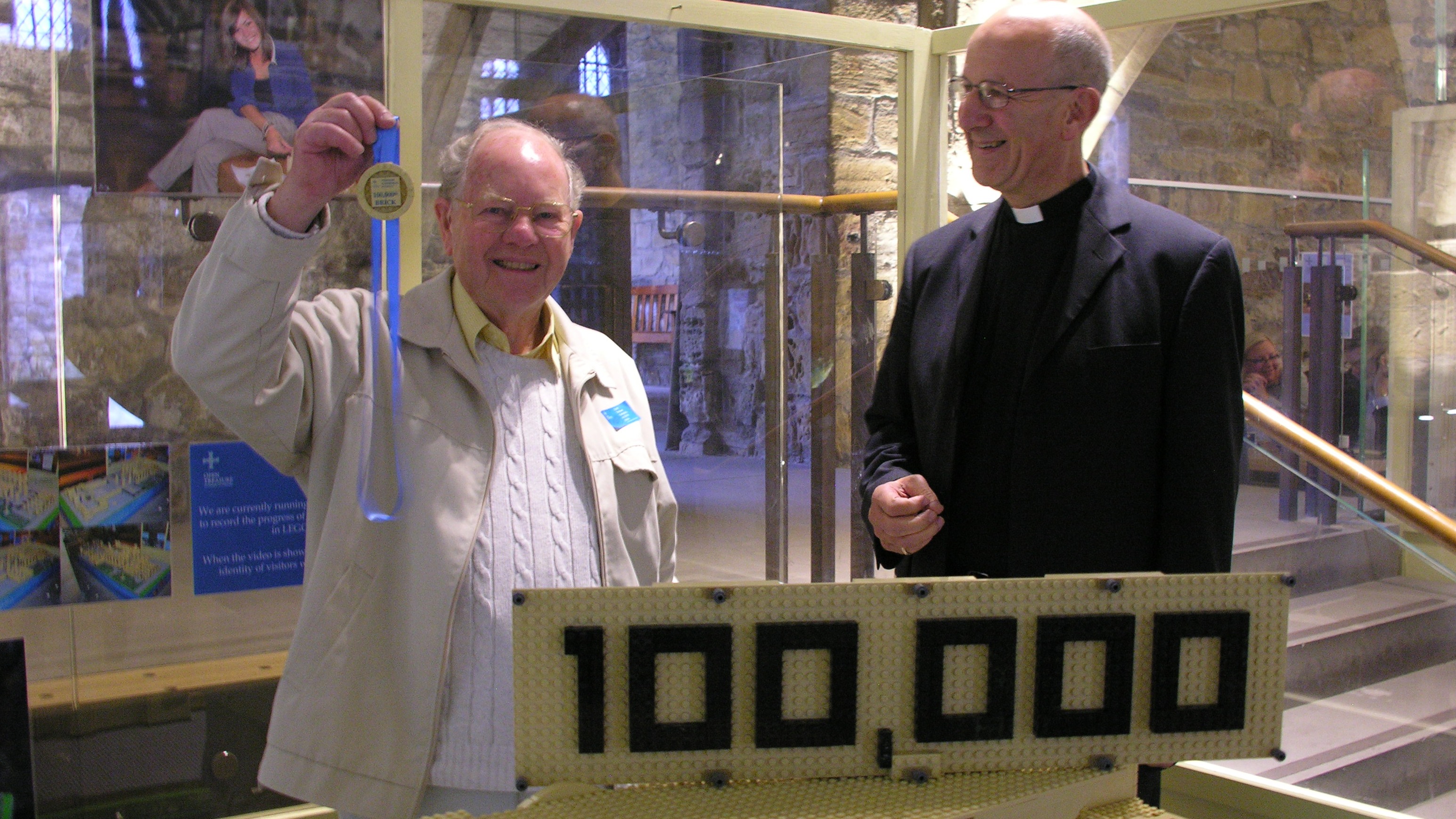 Father Ted lays 100,000th brick at Durham Cathedral | ITV News Tyne Tees