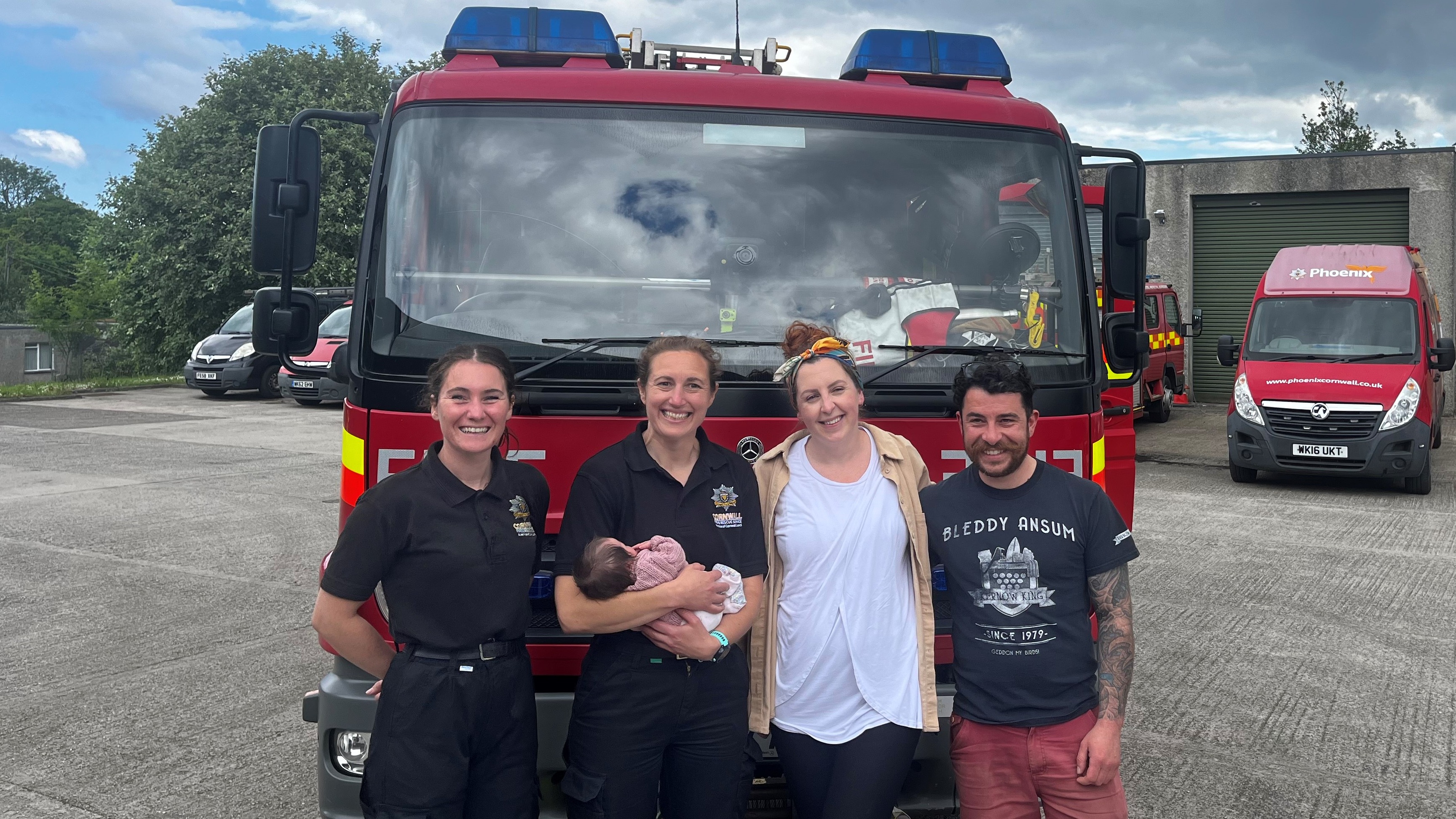 Parents thank firefighters who helped deliver baby by Cornwall roadside ...