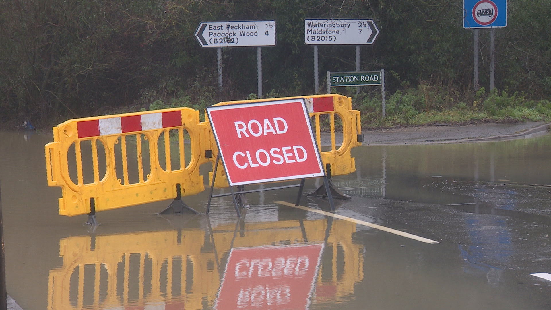Parts of Kent flooded as heavy rain hits the county | ITV News Meridian