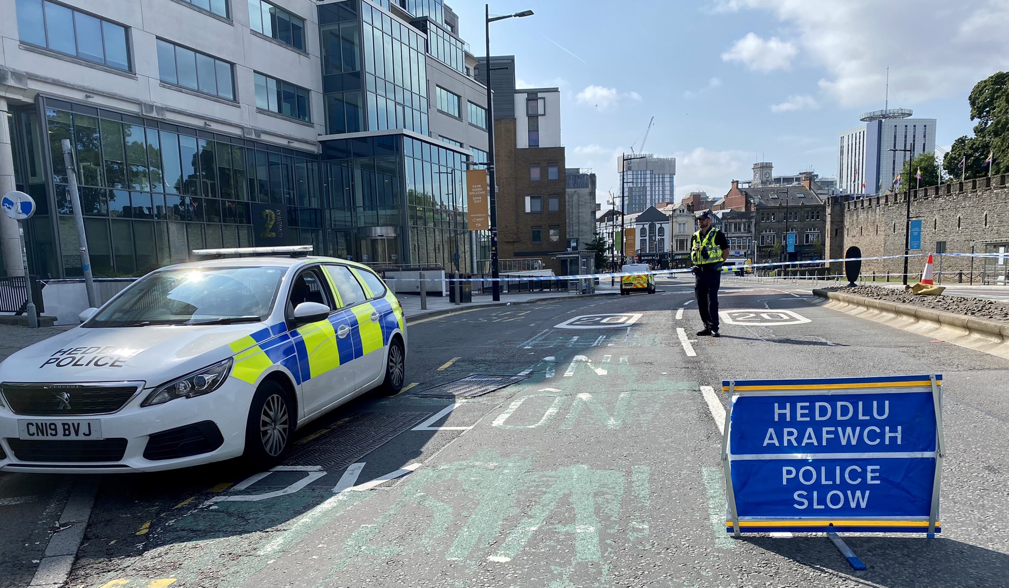 Two men in 'stable condition' after being stabbed in Cardiff city ...