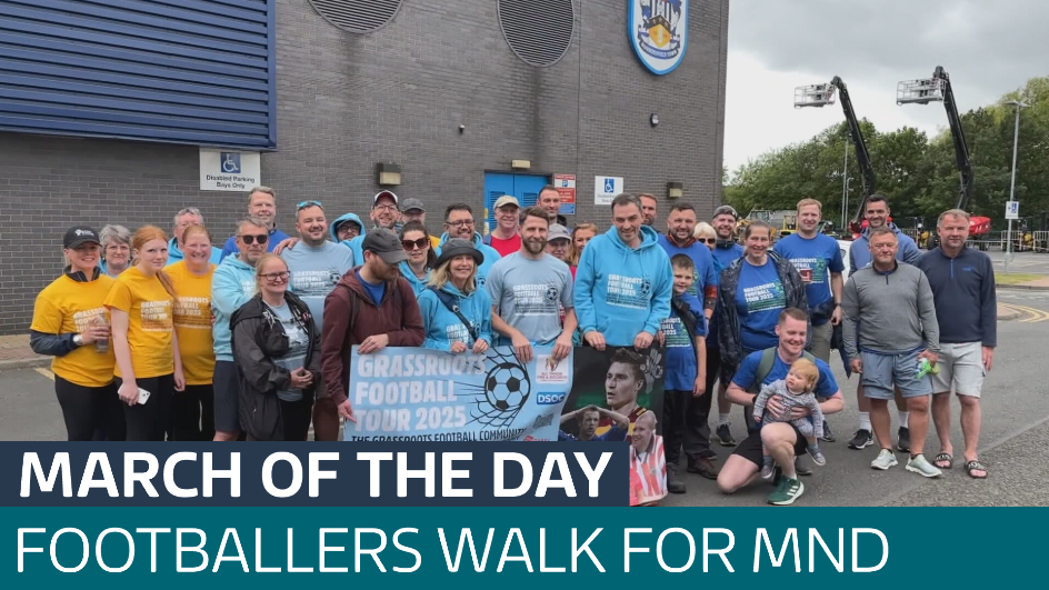 Hundreds complete walking challenge to 21 football grounds in MND ...