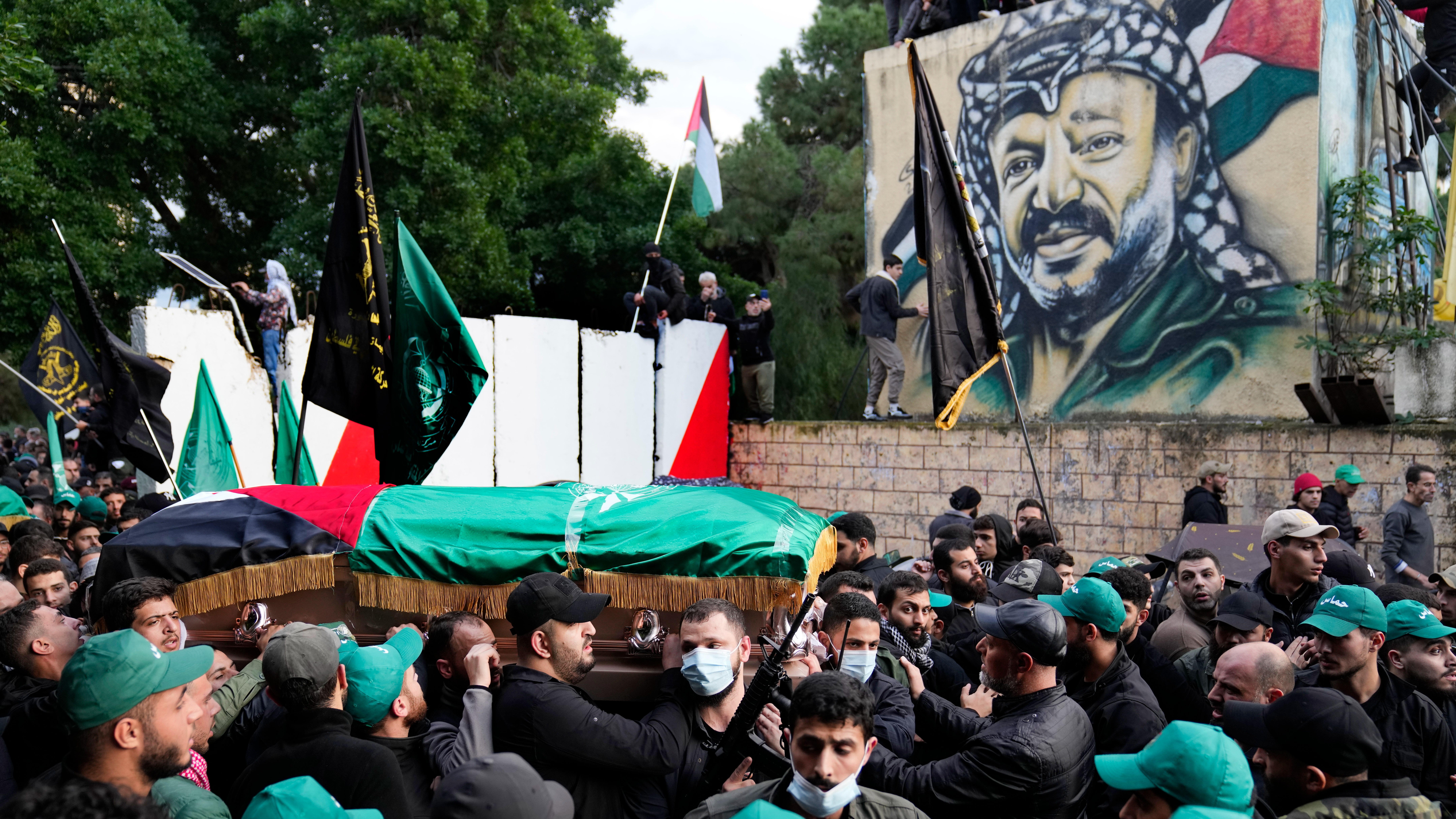 Thousands attend funeral of Hamas official killed in Lebanon airstrike ...
