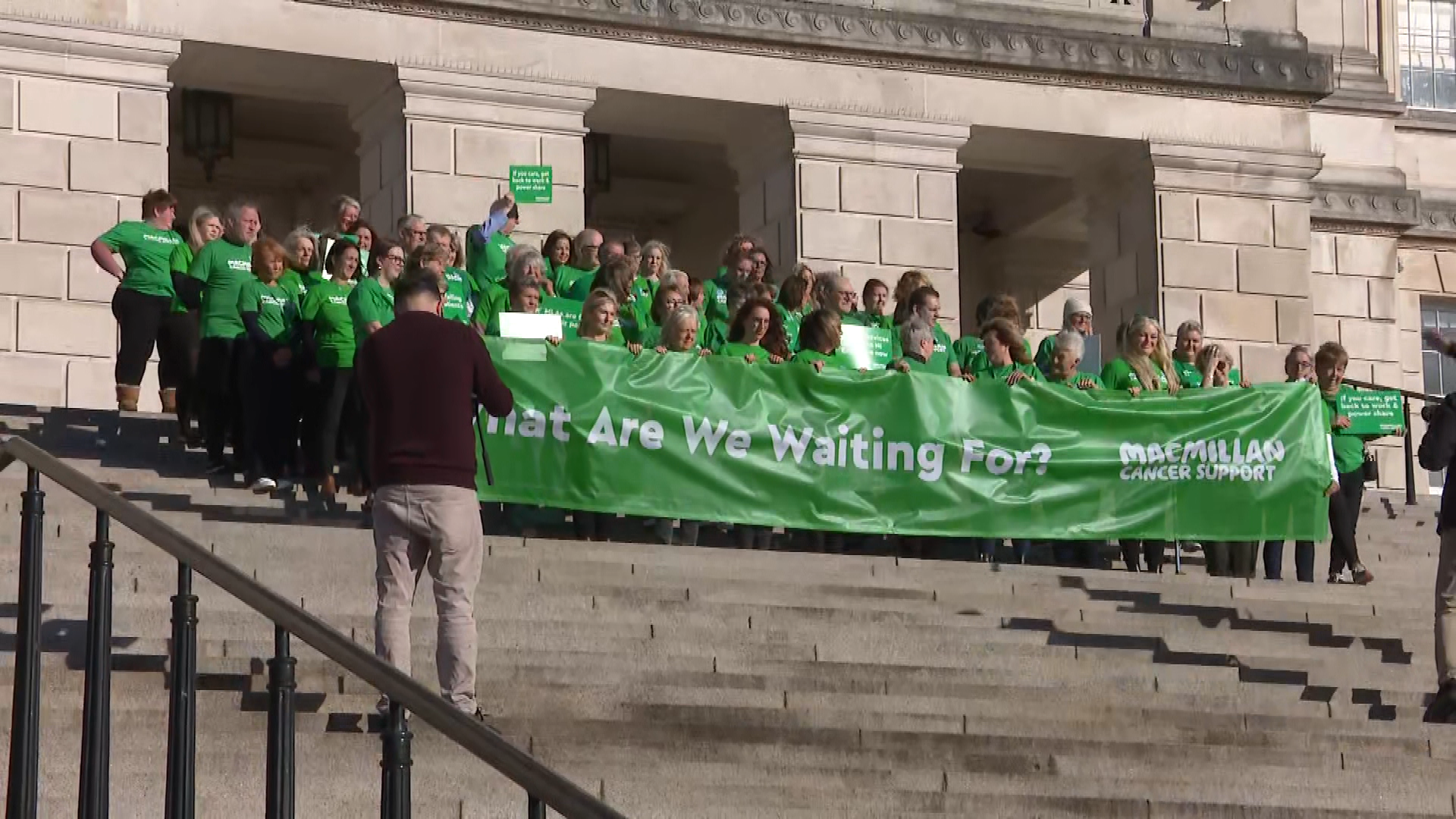 Cancer support staff and patients hold protest at Stormont over power ...