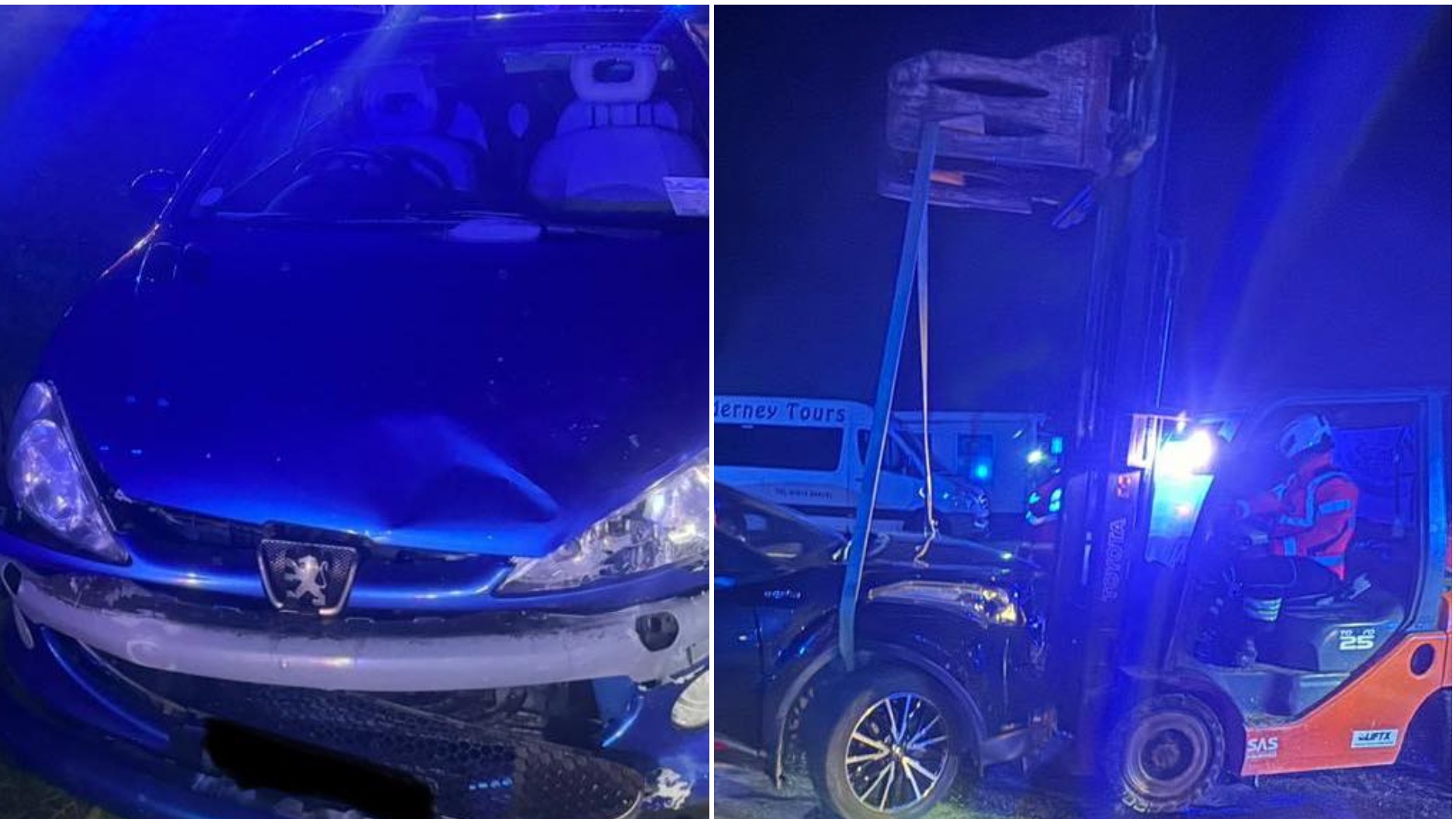 Alderney Fire Brigade borrows forklift to deal with battery-powered car ...