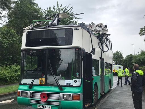 Roof ripped off bus as it crashes in Chester | ITV News Granada
