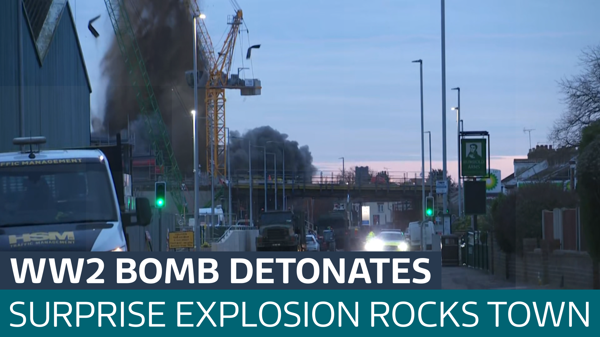 ITV News camera captures the moment a World War Two bomb explodes ...
