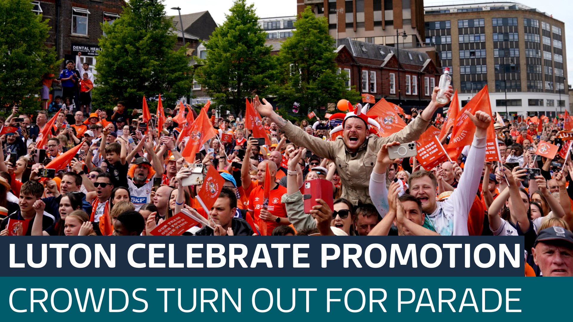 Luton Town celebrate Premier League promotion with open top bus parade ...