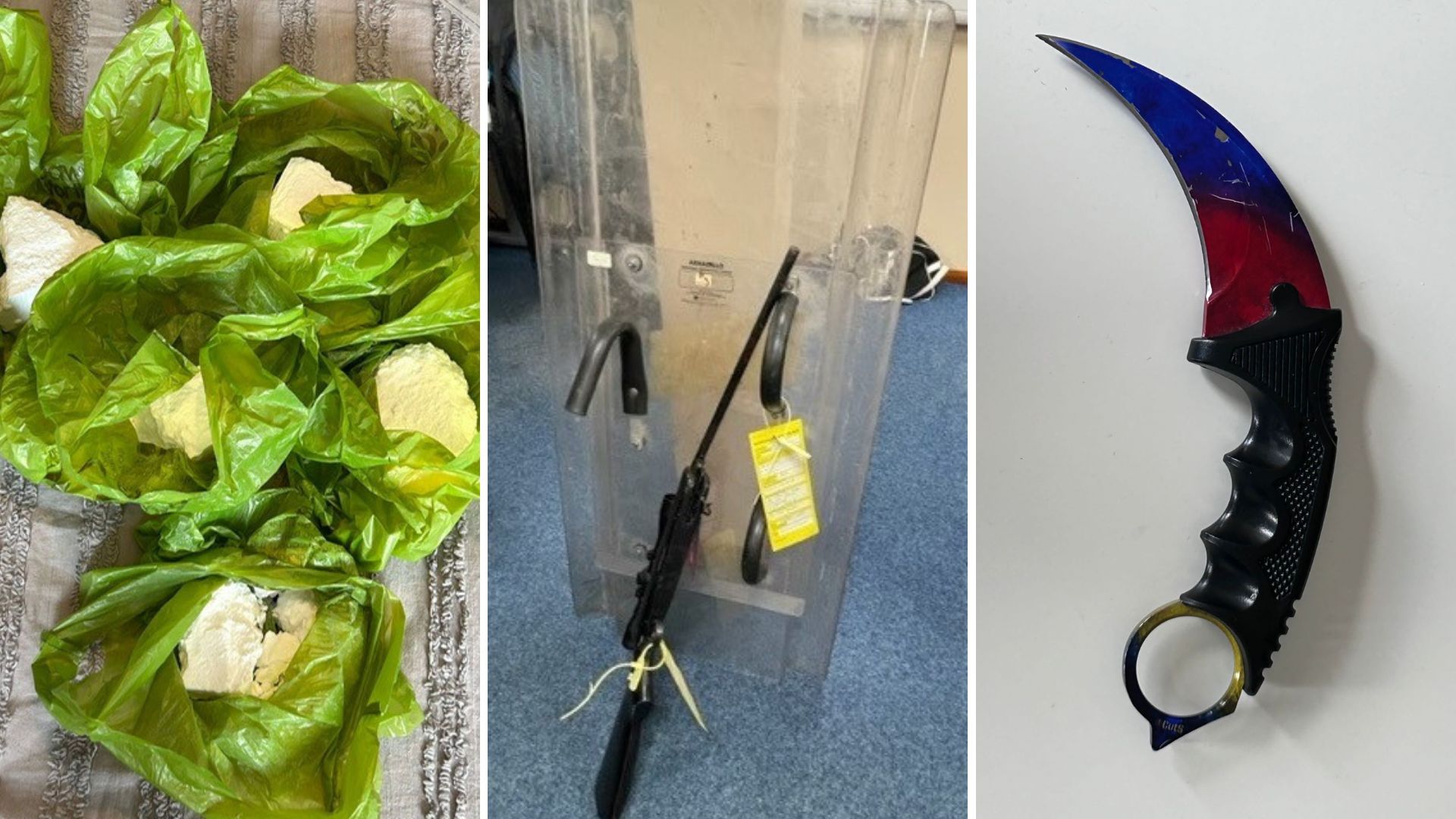 Imitation police uniform and riot shield among items seized in ...