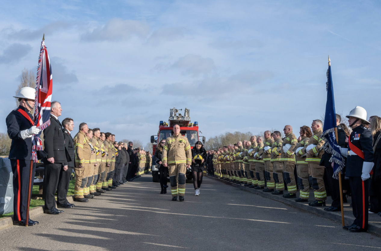 Firefighters join funeral procession for colleague who died of cancer ...