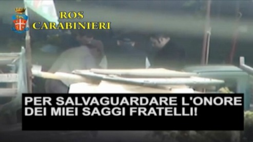 Secret mafia initiation ceremony filmed by hidden camera | ITV News