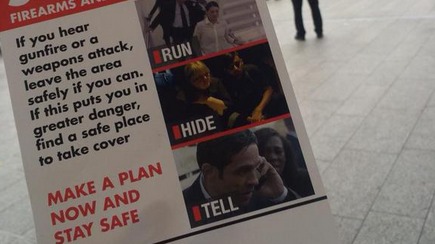 Police leaflets tell commuters to 'run, hide and tell' in the event of ...