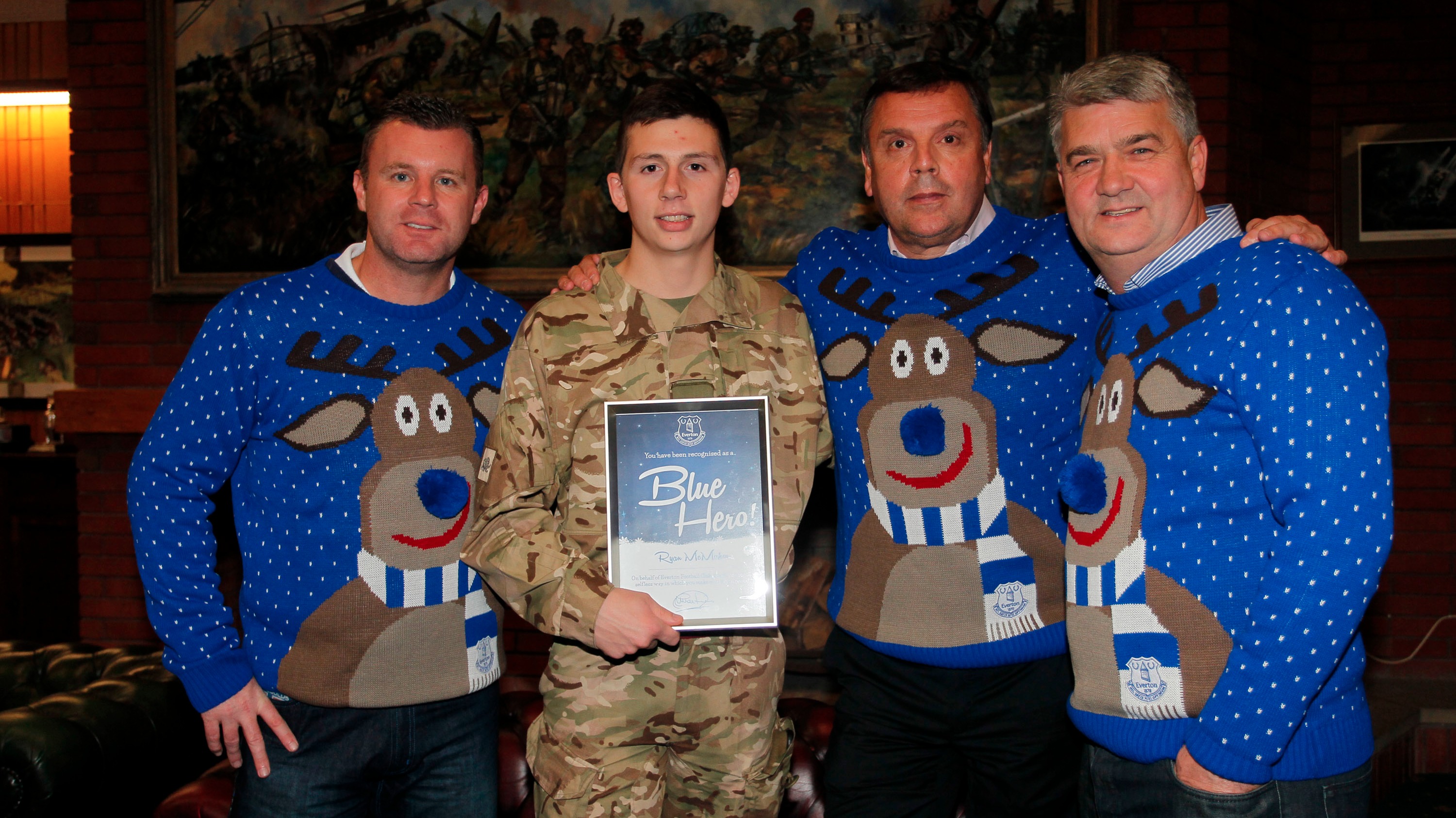 Everton honour 'Blue Hero' soldier | ITV News Granada