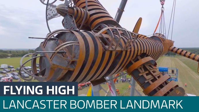 New Lancaster bomber landmark pays tribute to RAF crew in Lincolnshire ...