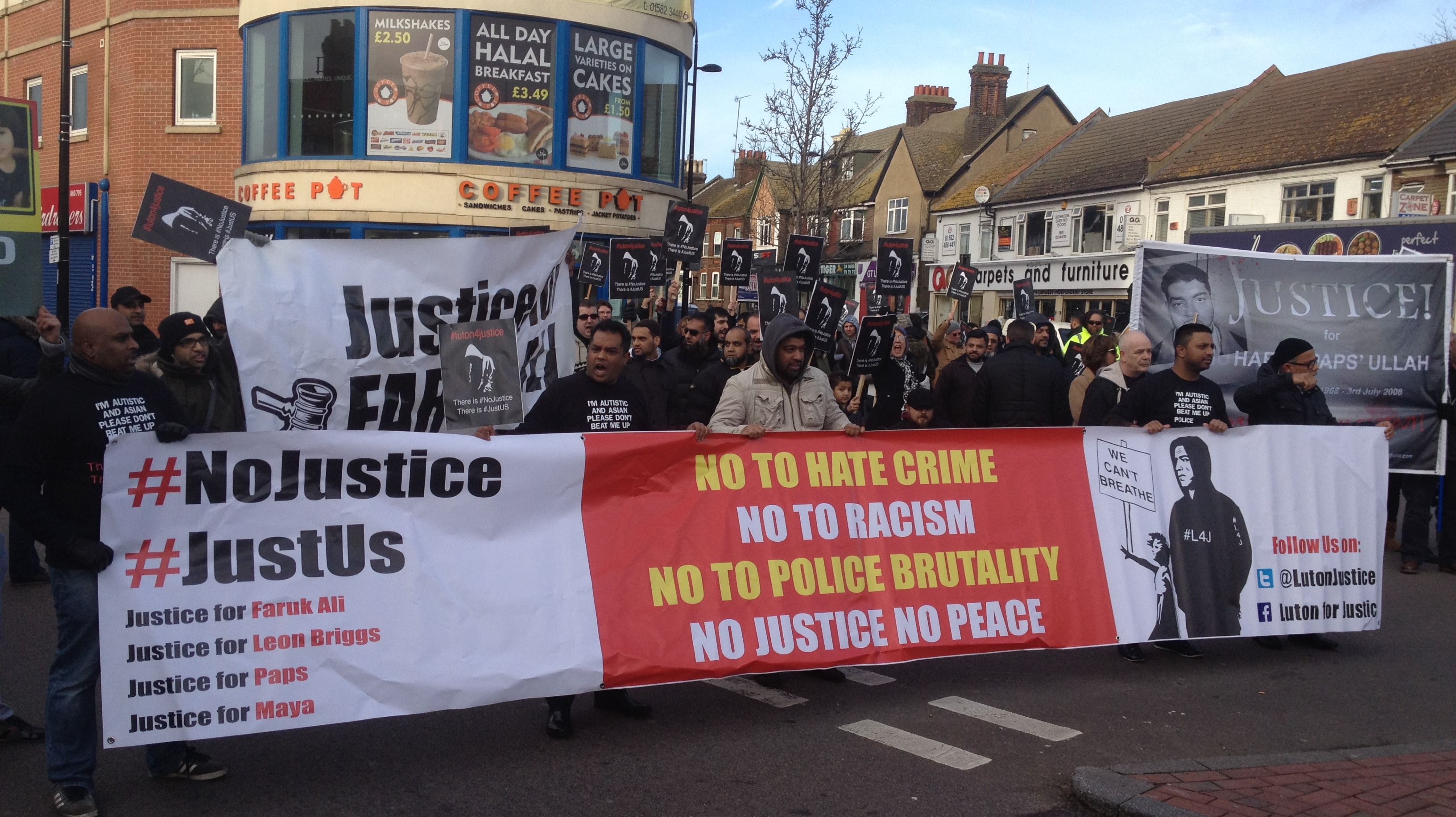Demonstrators march through Luton | ITV News Anglia