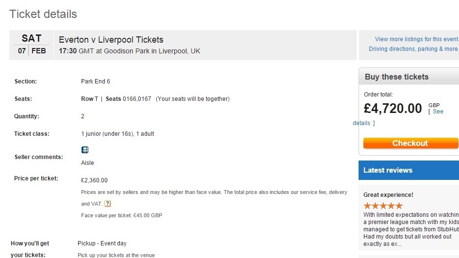 Everton fan hoping to sell Merseyside derby tickets for £2,360 each ...