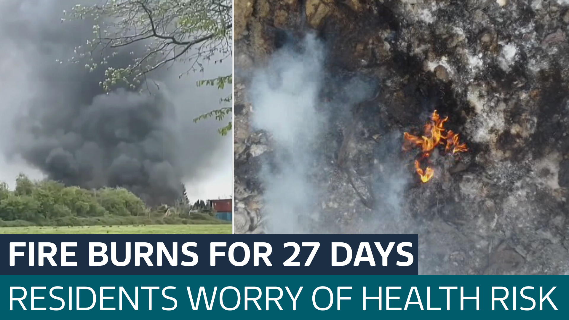 Residents worry of the health risks of a fire which has been burning ...