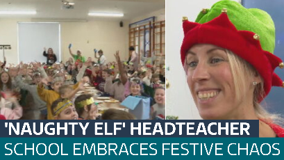 Headteacher causes festive chaos as 'naughty elf' as school embraces ...