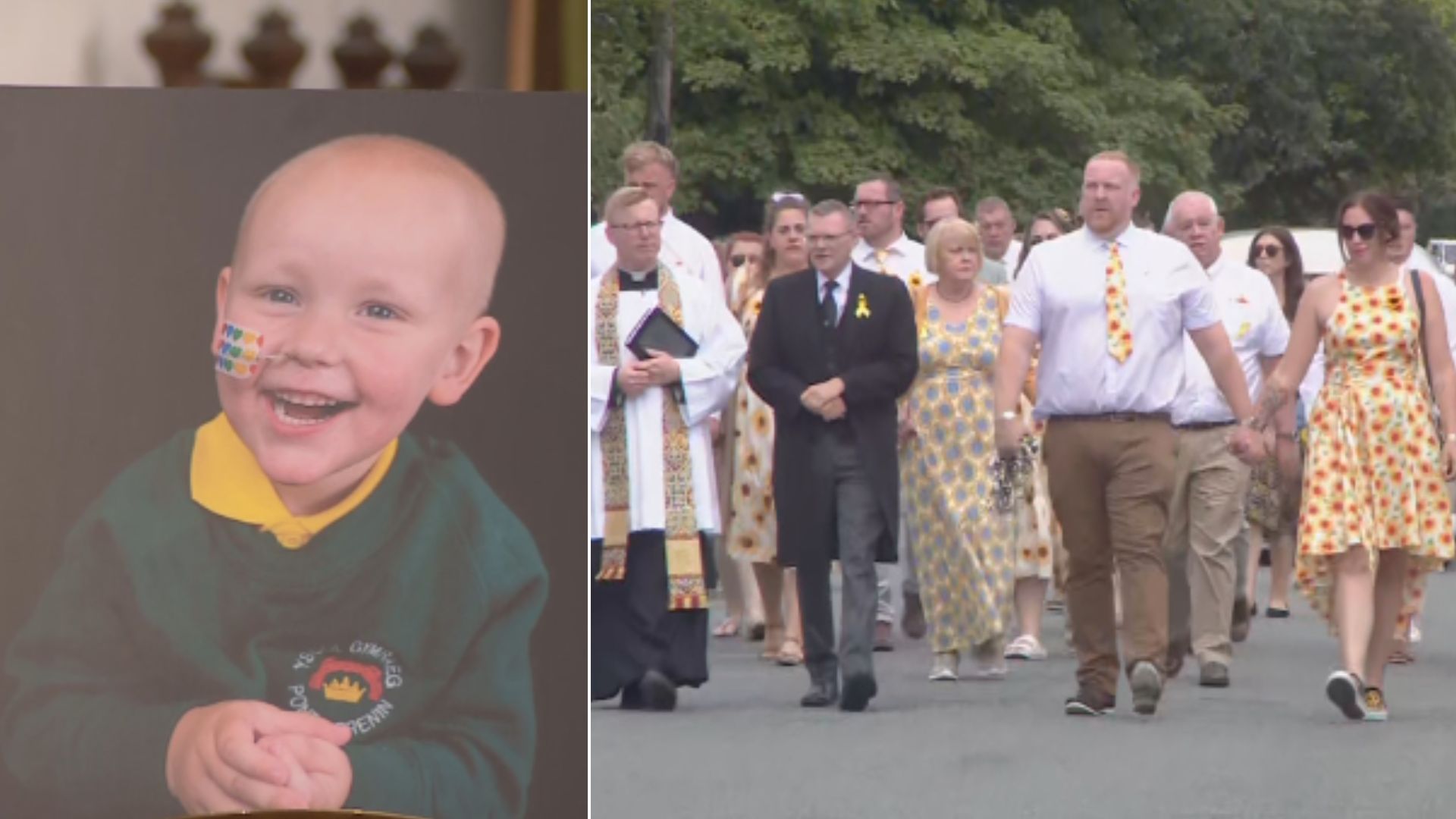 Morgan Ridler: Mourners dress in yellow for funeral of 'beautiful boy ...
