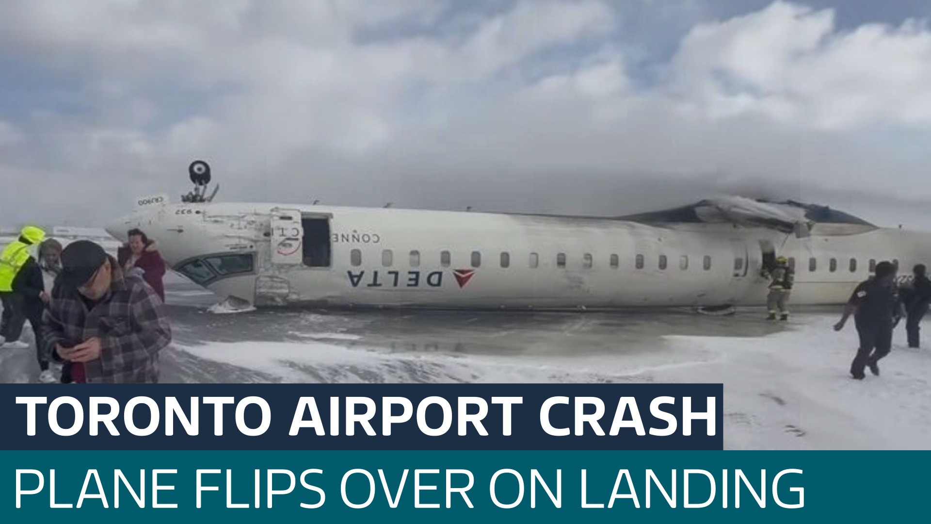 Footage shows plane crash-landing and flipping at Toronto airport ...