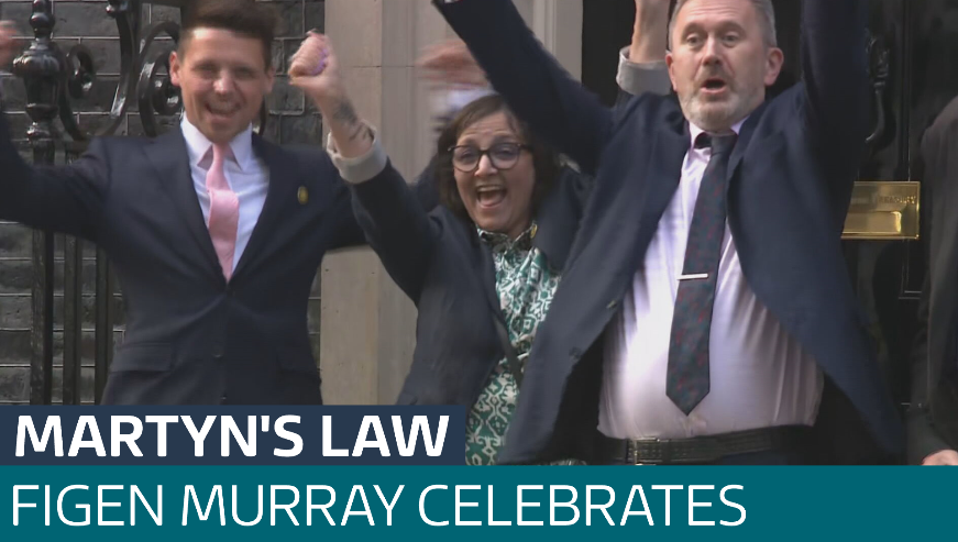 Figen Murray celebrates on Downing Street as Martyn's Law campaign ...