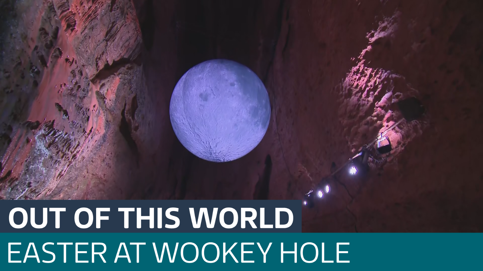 Giant moon sculpture opens 70 metres underground in Wookey Hole's ...