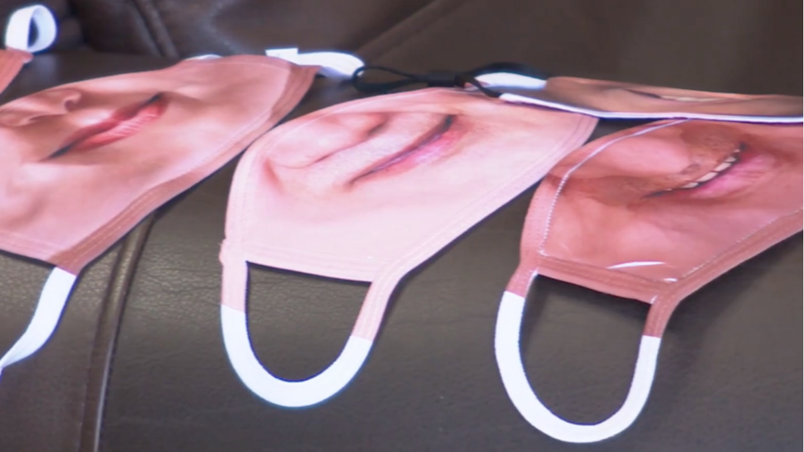 The photographic masks that are putting a smile on people's faces | ITV ...