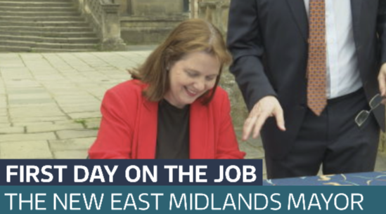 First day in the office for the new Mayor of the East Midlands Claire ...