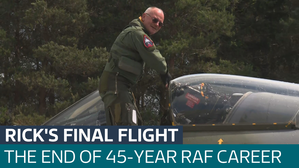 RAF jet pilot lands final flight after 45-year career in the skies ...