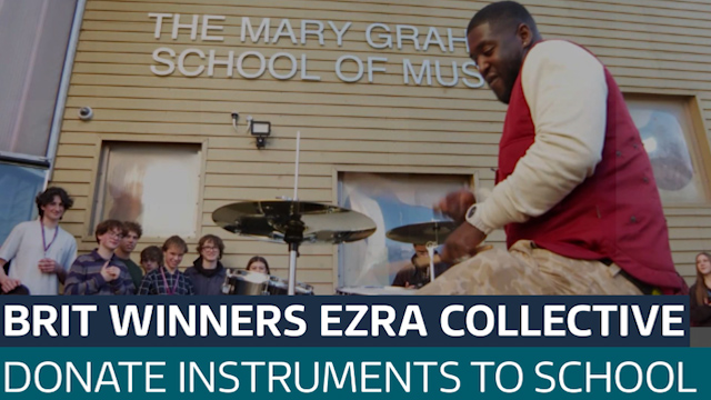 Fresh from the Brits, Ezra Collective donate instruments to their old ...