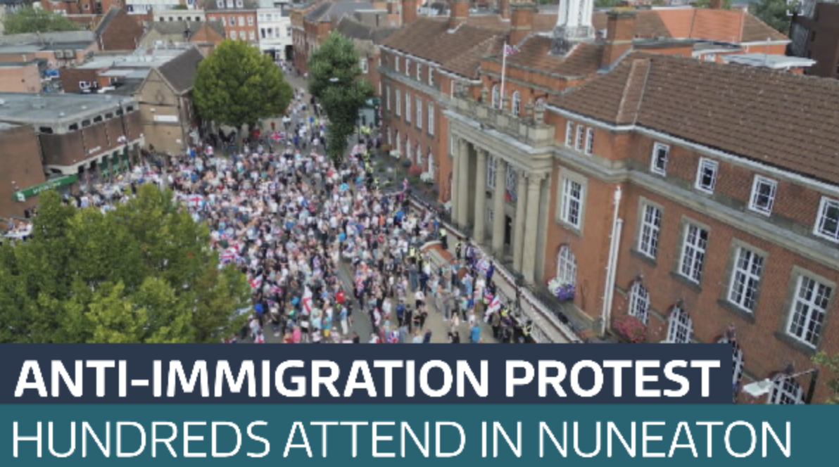 Anti-immigration protest takes place in Nuneaton as part of a 'national ...