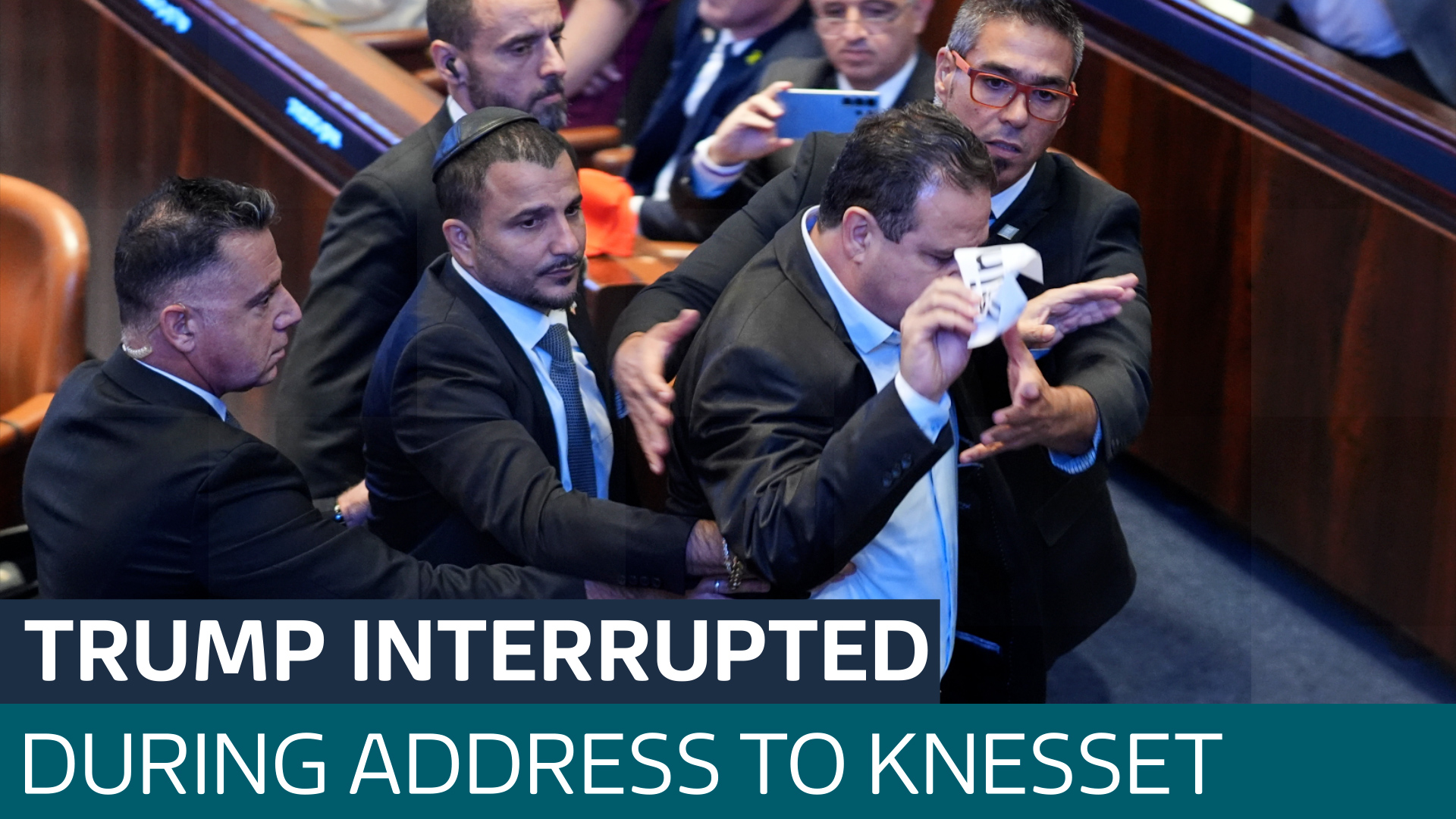 Watch the moment Knesset opposition member interrupts President Trump's ...