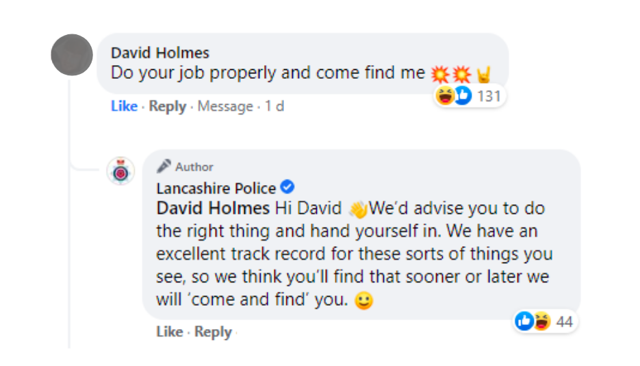 Lancashire Police Arrest Man On Most Wanted List After He Goads Them On