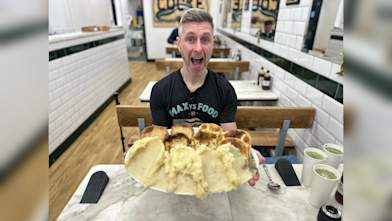 YouTuber Max vs Food takes on 5kg pie-and-mash challenge - Latest From ...