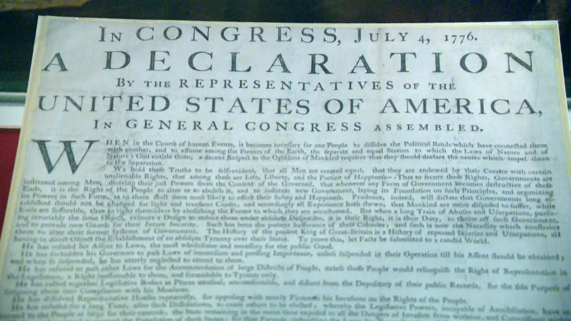 Declaration of Independence displayed in Belfast for first time as ...