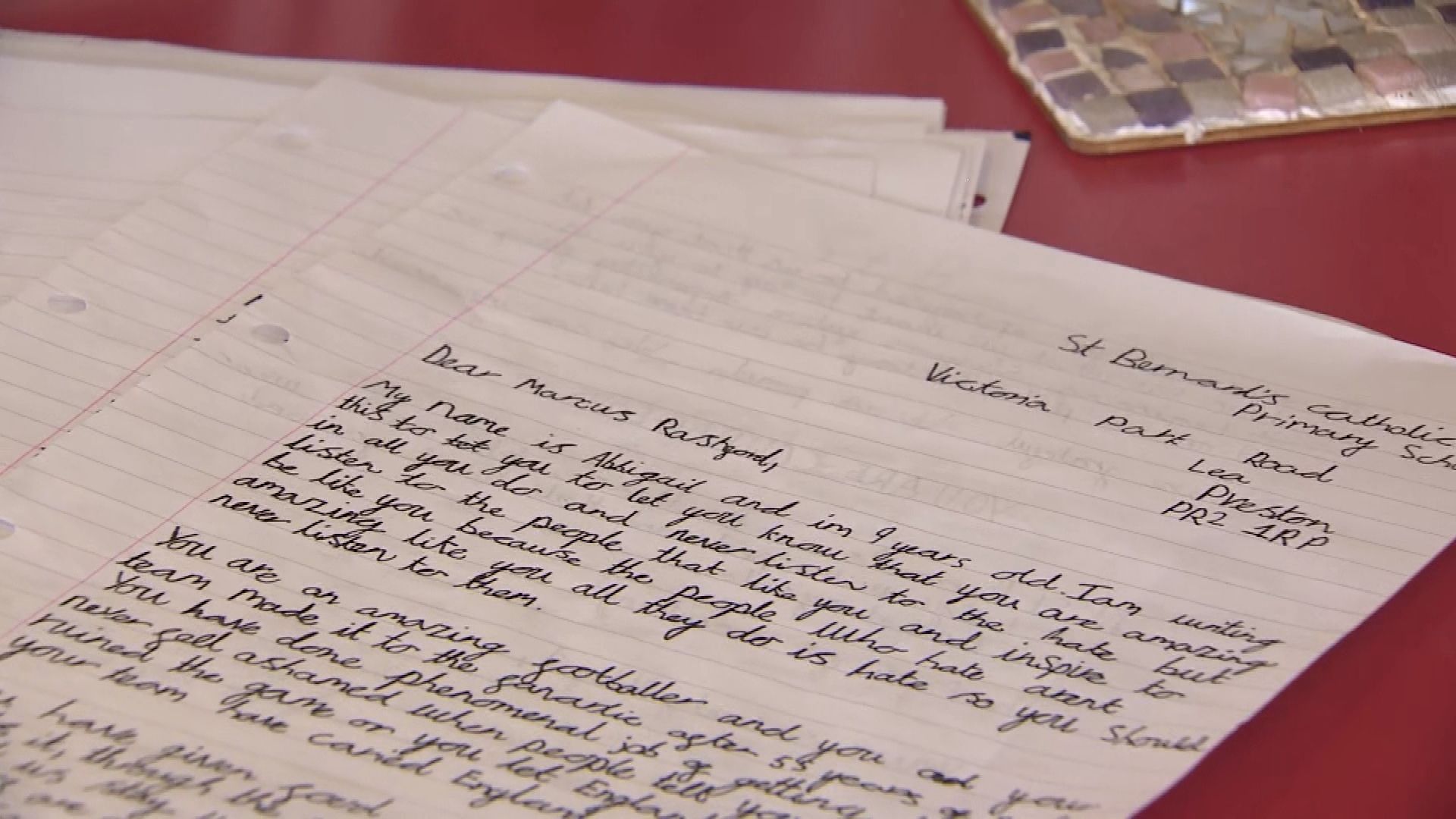 Preston school children write heartfelt letters of support to Marcus ...