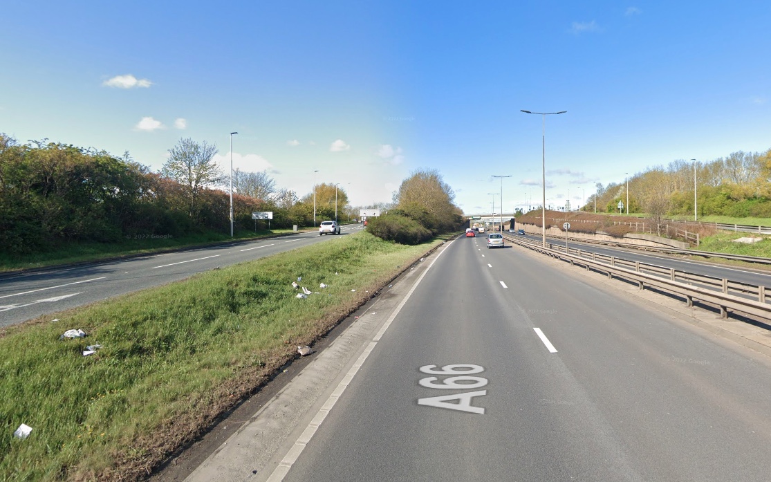 Two car collision on A66 on Teesside leaves two requiring hospital ...