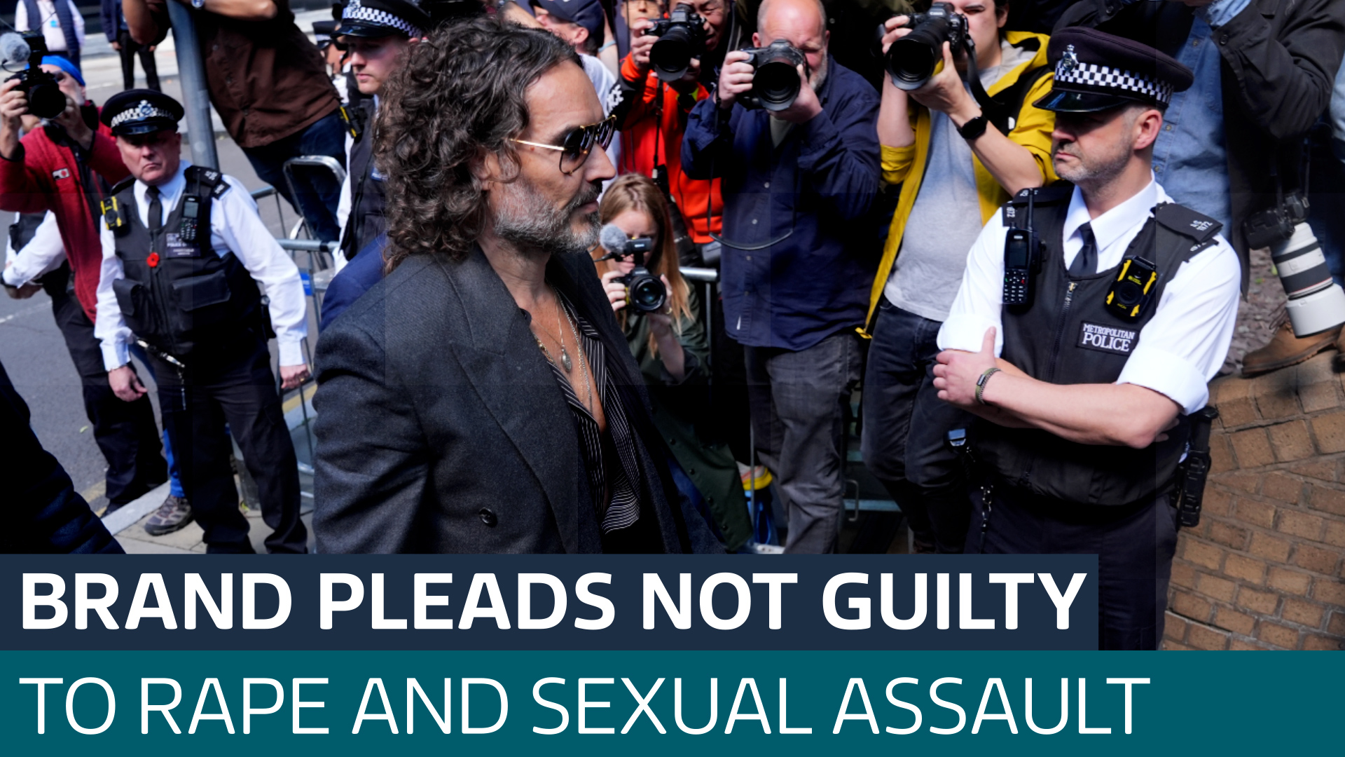 Comedian and actor Russell Brand pleads not guilty to rape and sexual ...