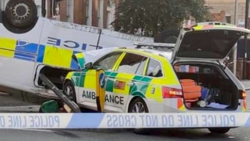 Emergency workers injured in crash involving police vehicle and ...
